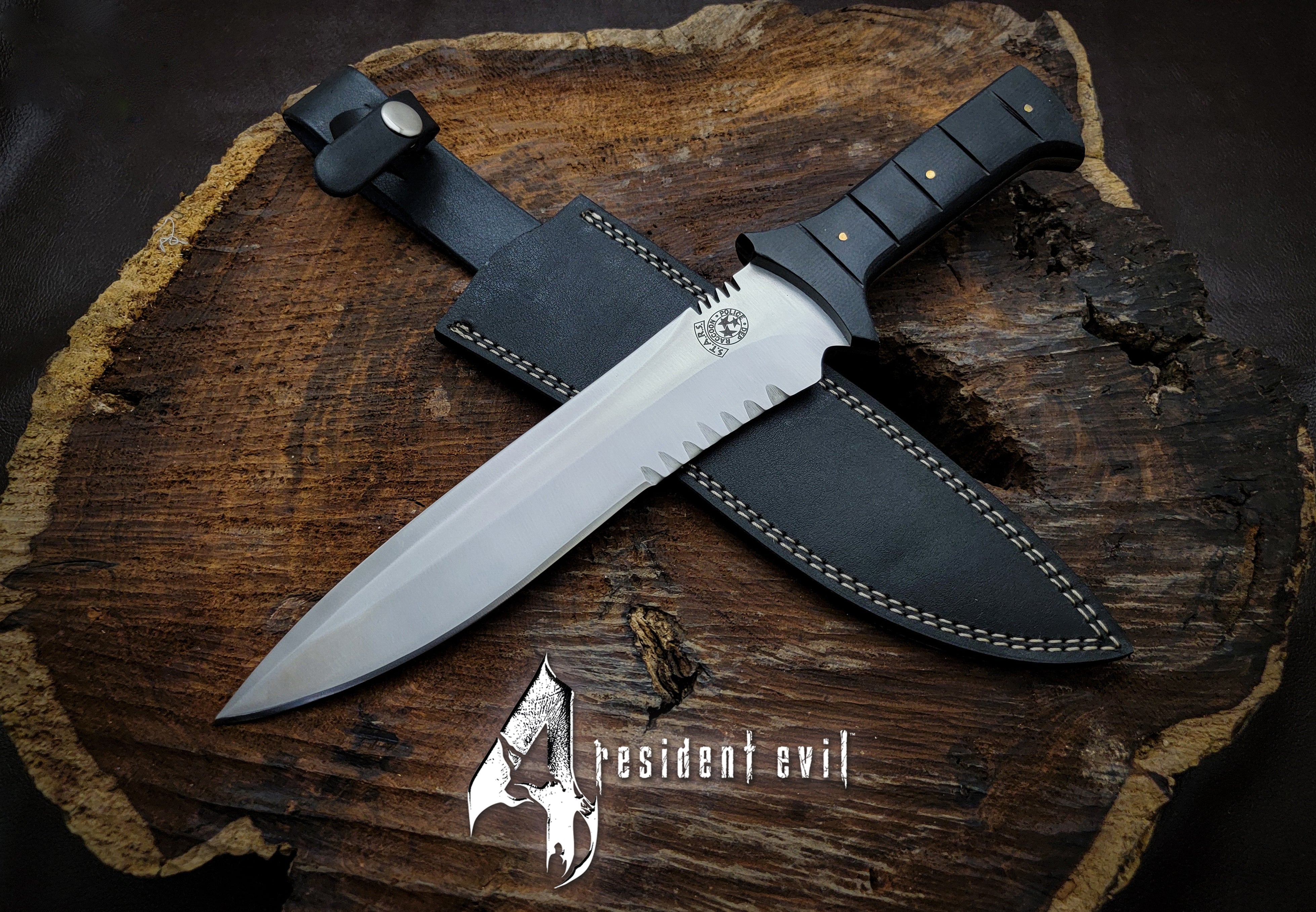 Custom Handmade Resident Evil 4 Leon Kennedy's Replica Full Tang Knife ...