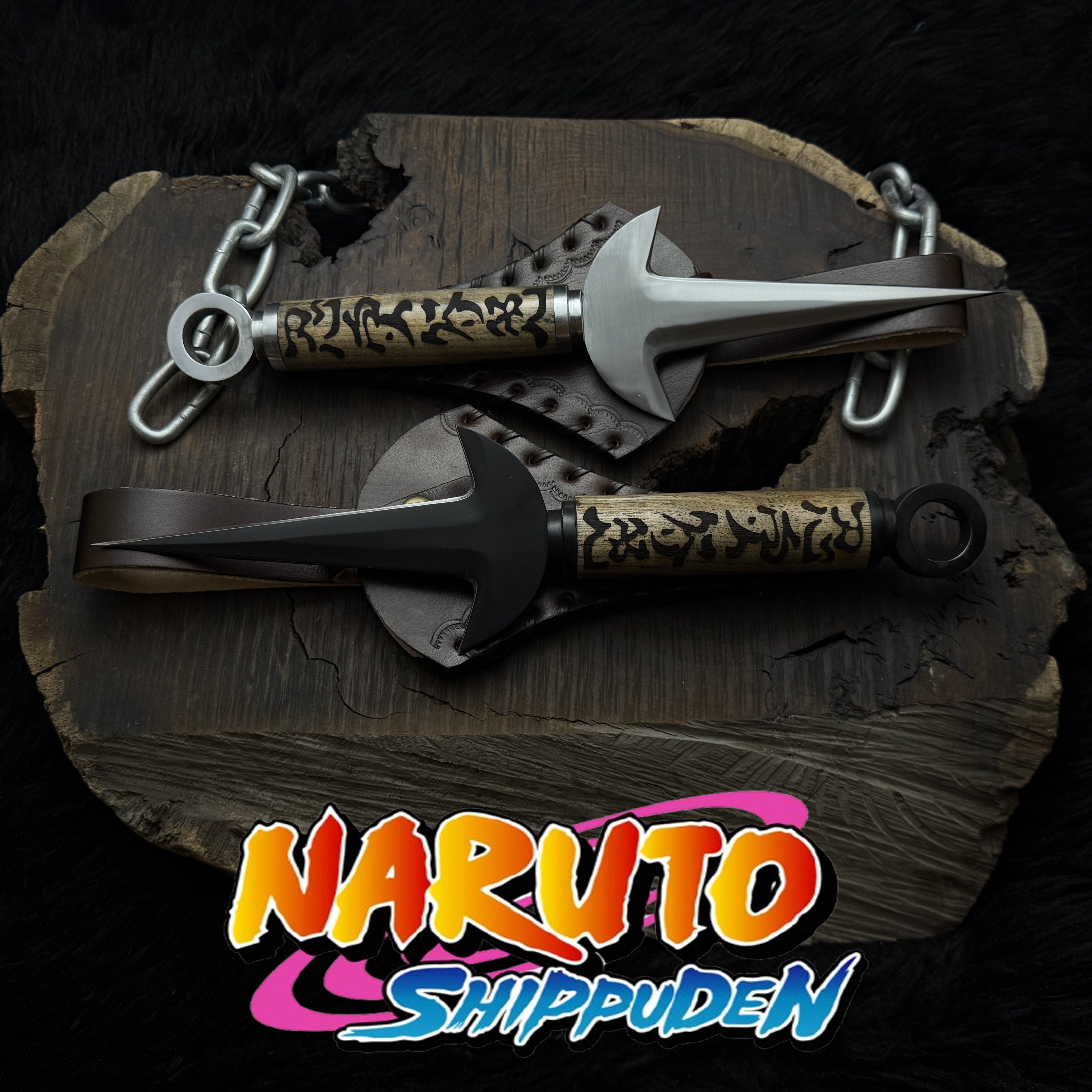Naruto Shippuden: Handmade Custom Minato Kunai with Leather Sheath | M ...
